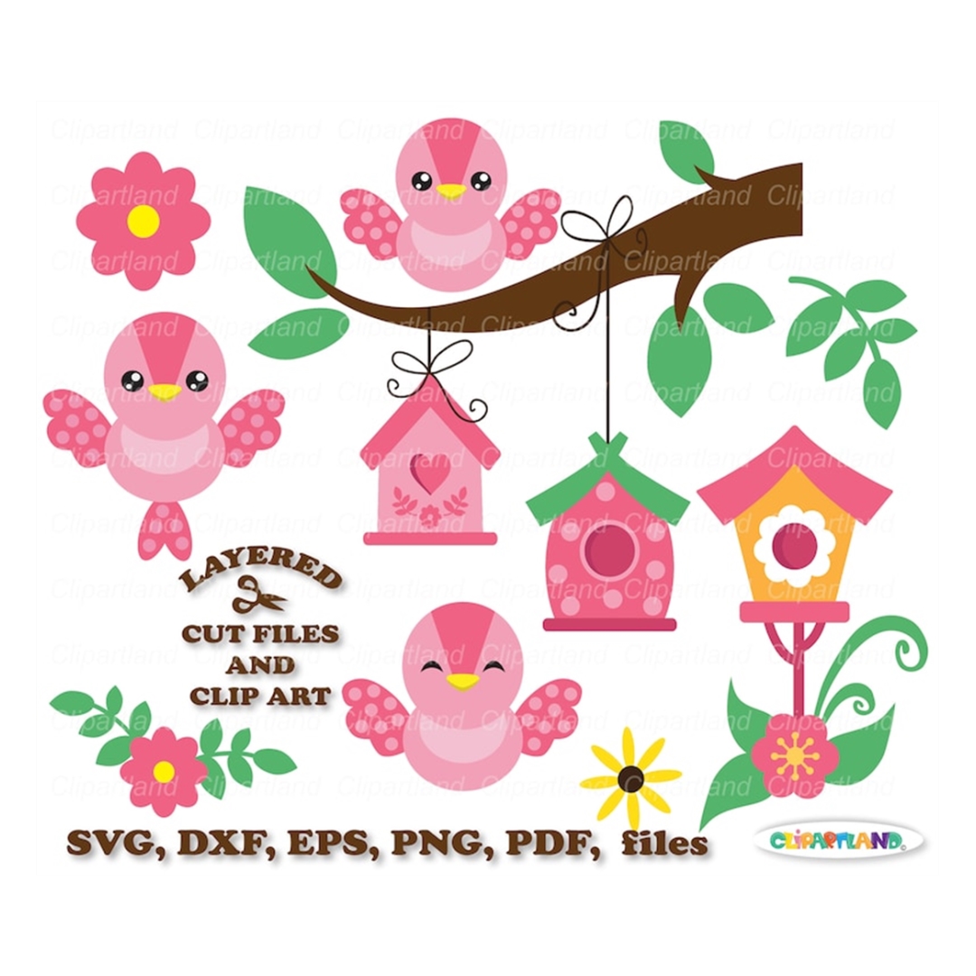 INSTANT Download. Cute little pink bird svg cut file and cli - Inspire ...