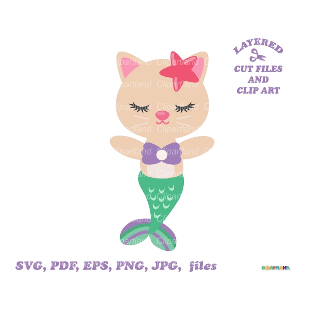 INSTANT Download. Cute mermaid cat svg cut file. Personal an - Inspire ...