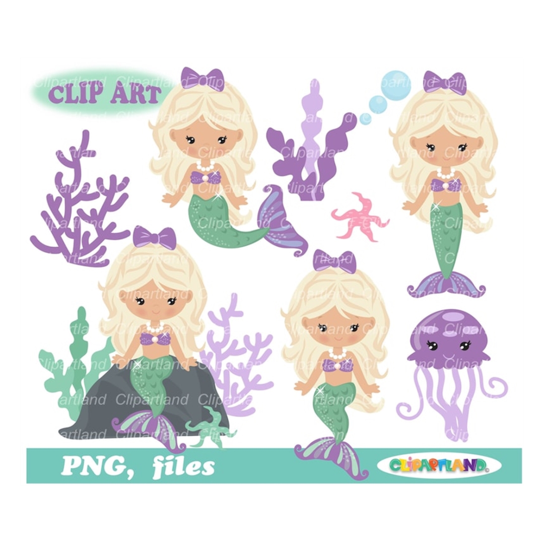 INSTANT Download. Cute mermaids clip art. Personal and Comme | Inspire ...