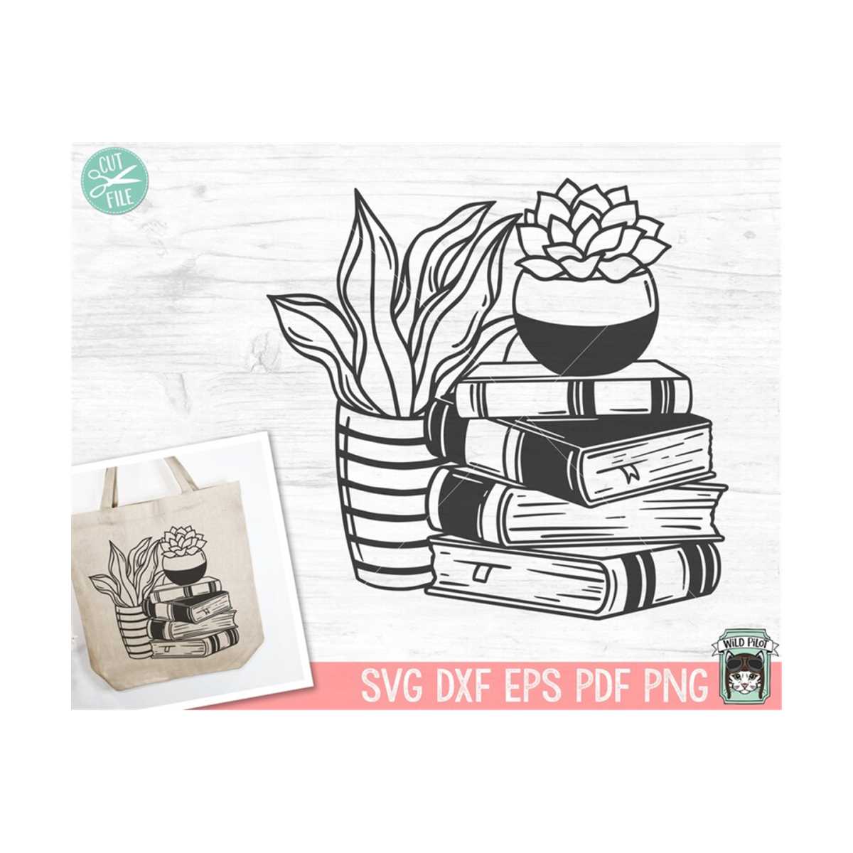 Book SVG, Reading SVG, Succulent svg, Book Lover SVG, Cactus - Inspire ...
