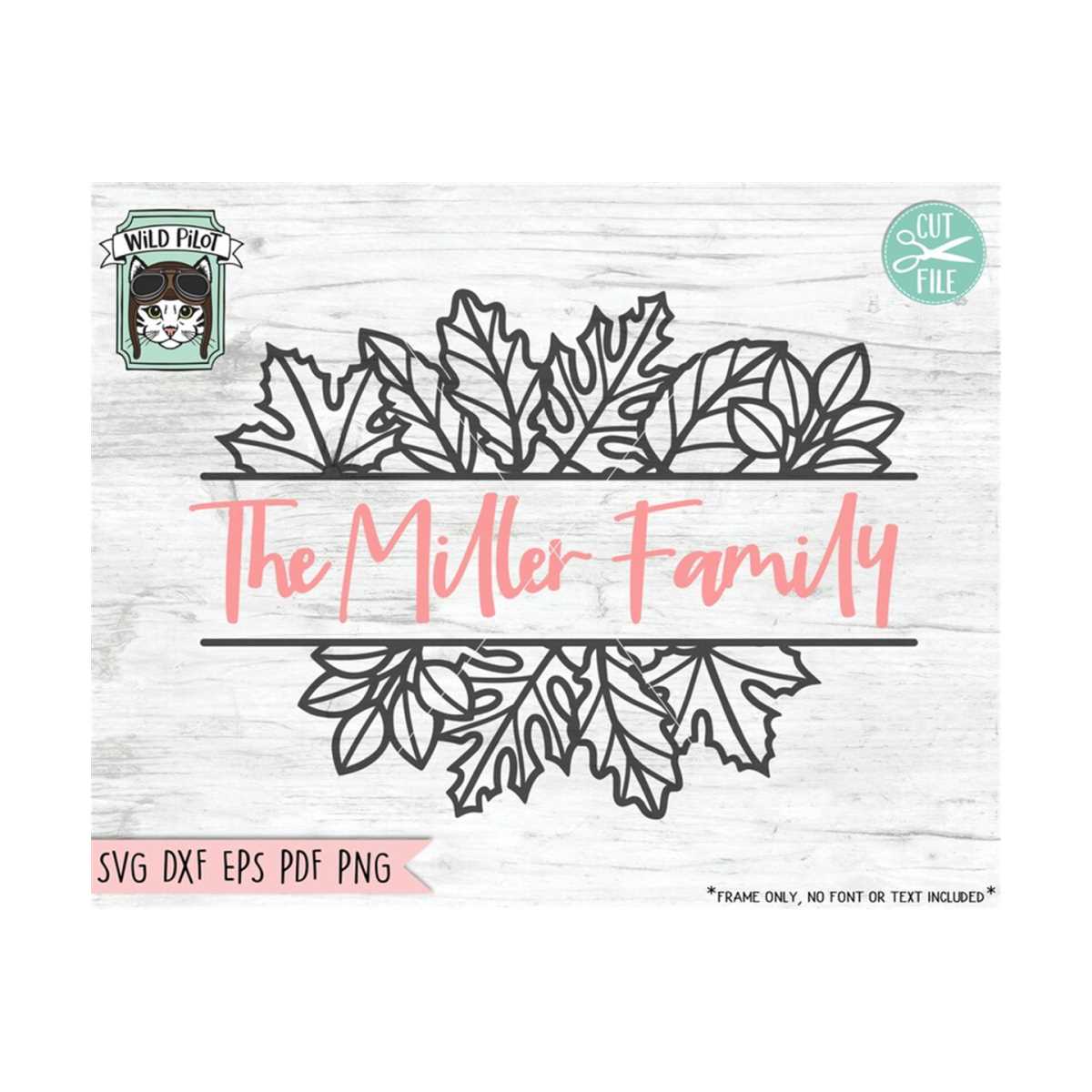 Leaf Border SVG, Leaf Monogram Frame SVG, Split Monogram Fra | Inspire ...