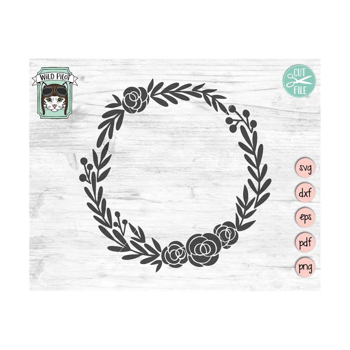 Wreath SVG file, Flower Wreath Cut file, Wreath Vector, flor - Inspire ...
