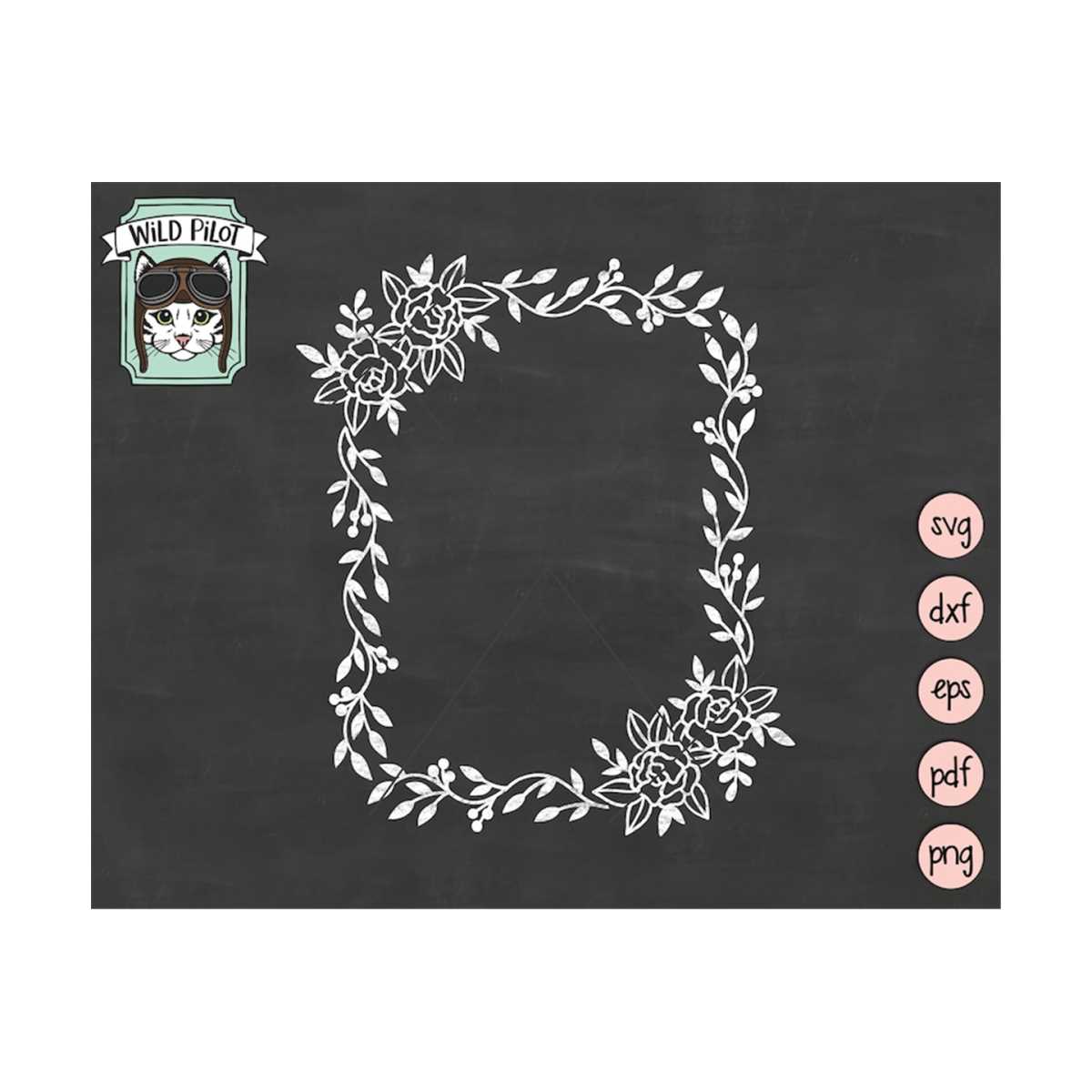 Flower Border SVG, Flower Frame SVG, Floral Border cut file, | Inspire ...