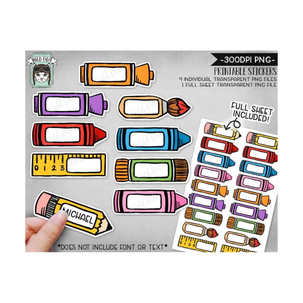 PRINTABLE School Label Sticker files PNG file, Back to Schoo | Inspire ...