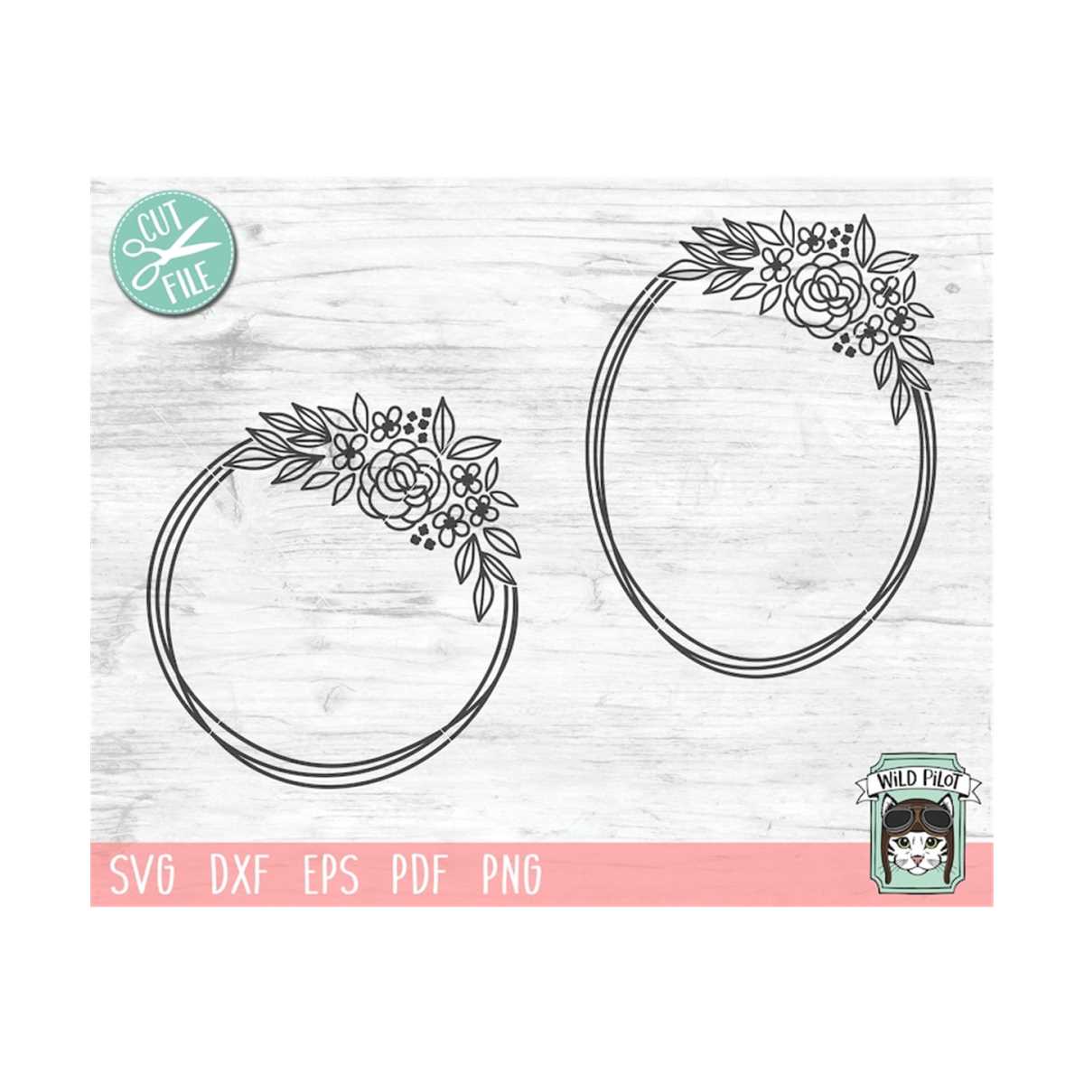 Flower Frame SVG, Wreath SVG file, Flower Wreath svg, offset | Inspire ...