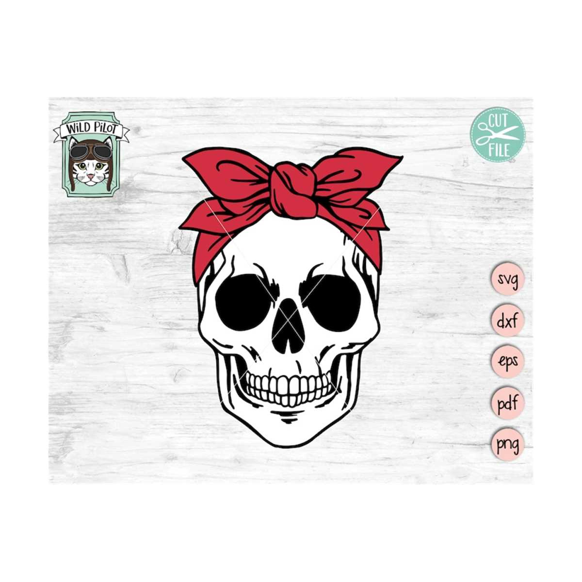 Skull Bandana svg file, Skull svg, Bandana Skull svg, Skull | Inspire ...