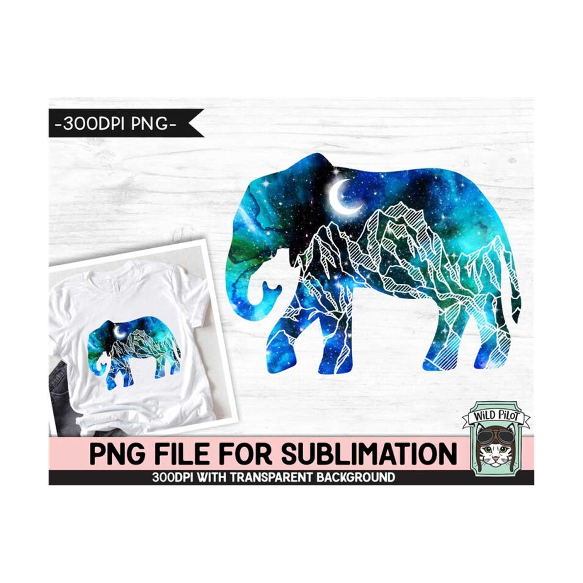Galaxy Elephant PNG SUBLIMATION design, Elephant Silhouette | Inspire ...