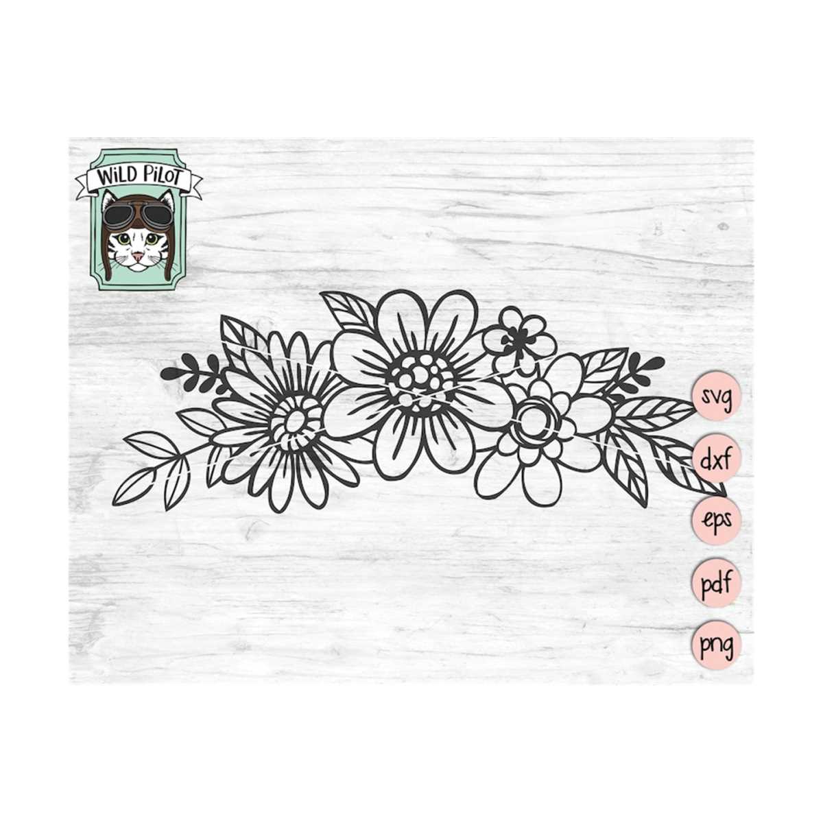 Flowers SVG file, Flowers cut file, Floral svg, Flower Borde - Inspire ...