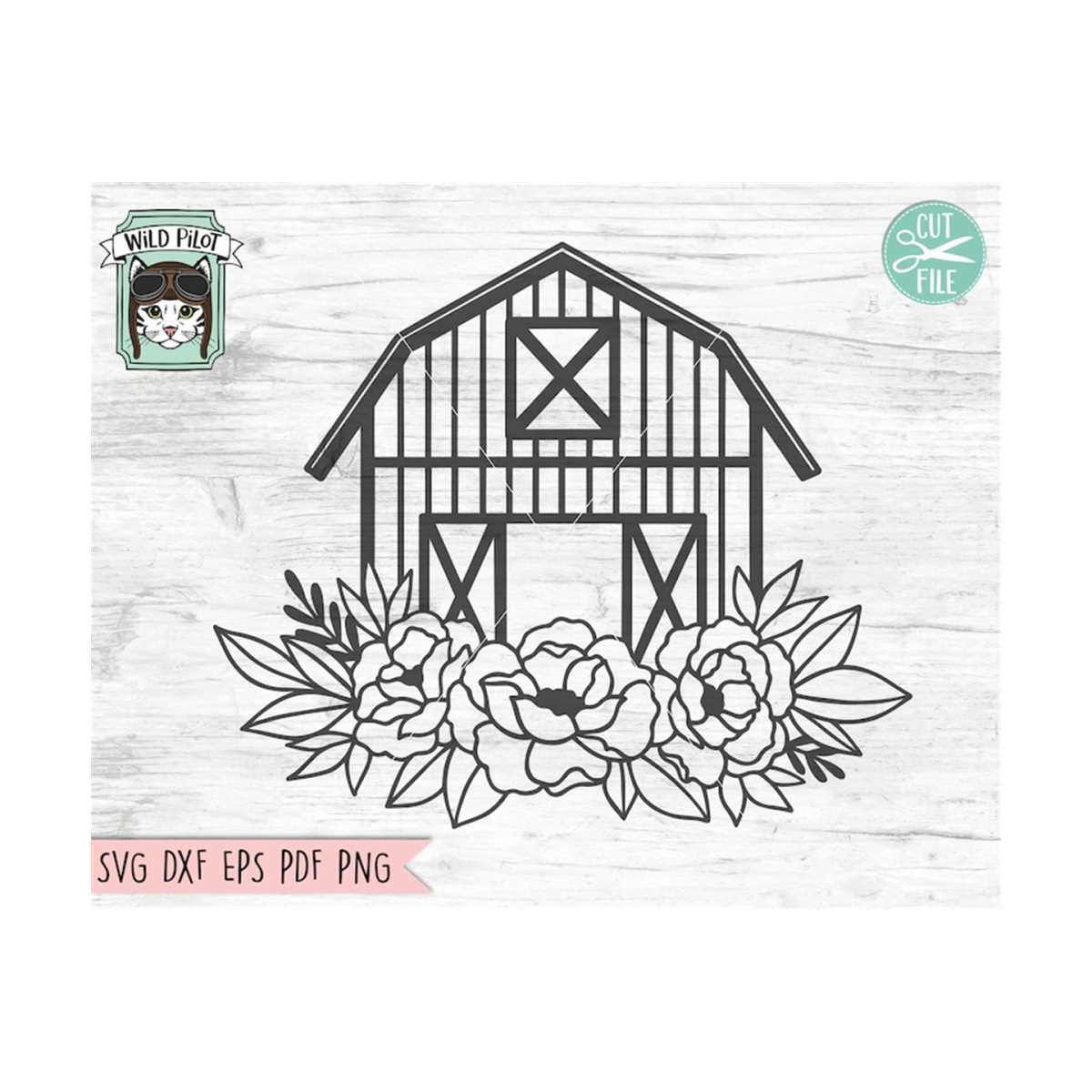 Floral Barn SVG file, Barn with Flowers svg, Farmhouse svg f - Inspire ...
