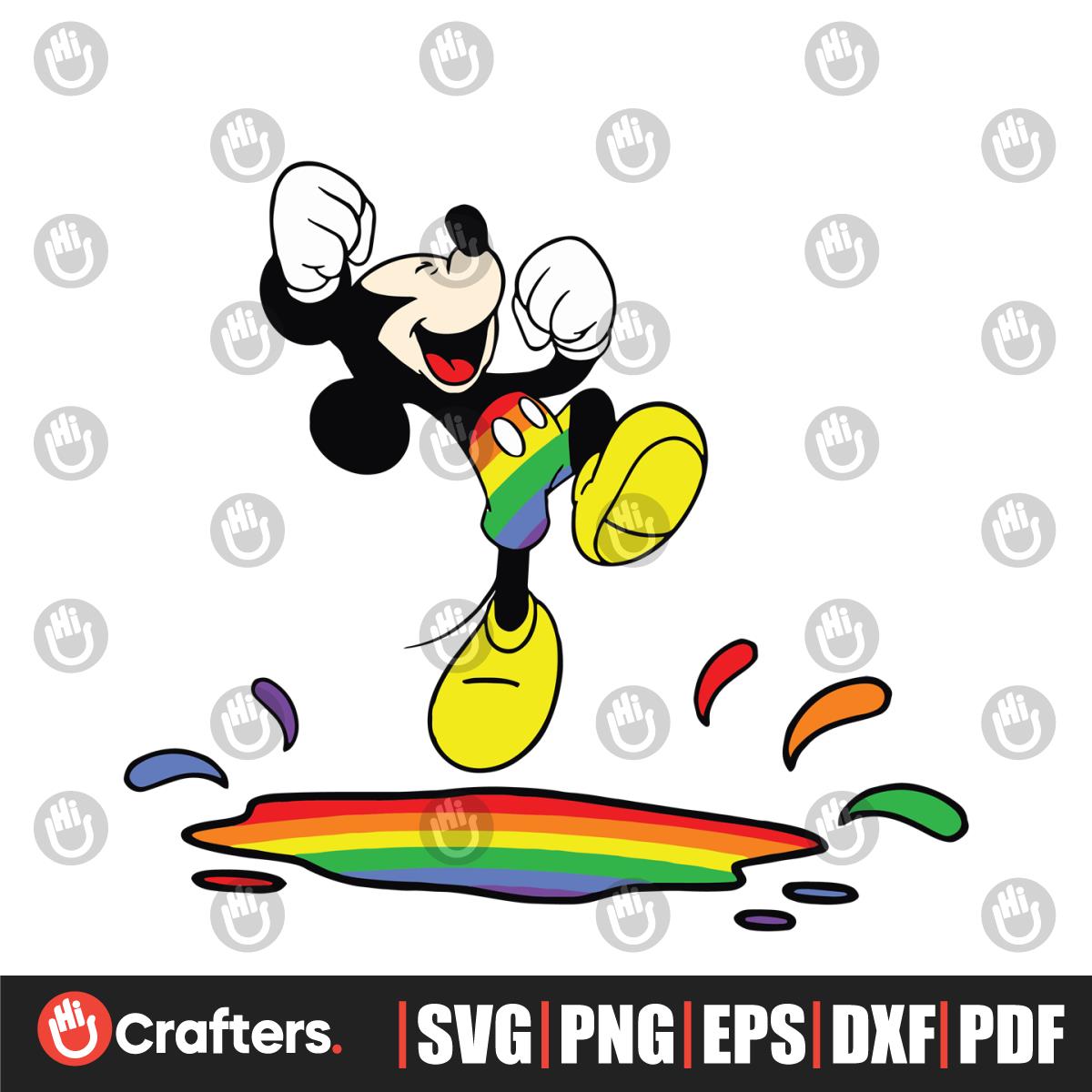 Pride Mickey Mouse SVG Disney LGBT Mickey SVG Cricut File | Inspire Uplift