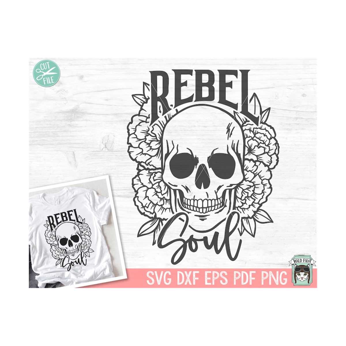 Flower Skull svg, Floral Skull svg file, Rebel Soul svg file - Inspire ...