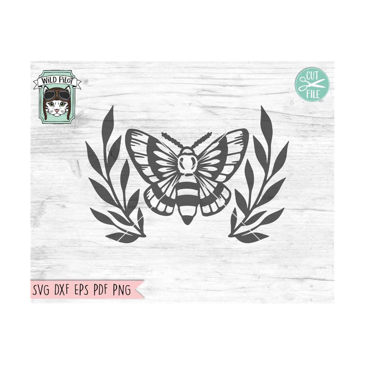 Moth SVG File, Moth Wreath SVG, Moth Cut File, Mystical SVG - Inspire ...