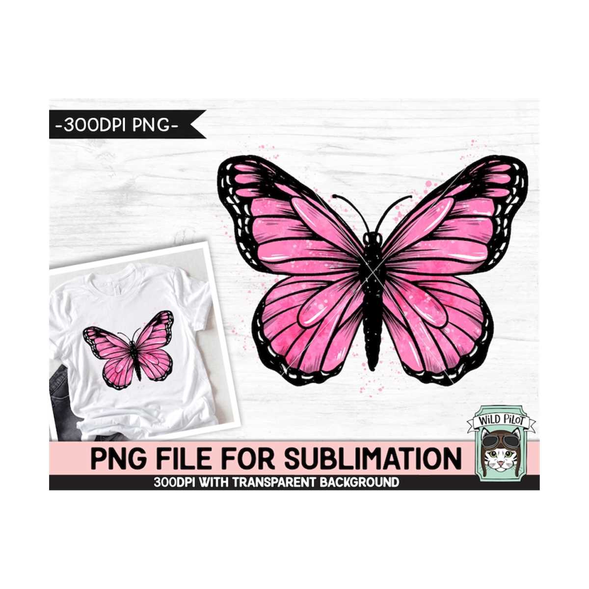 Pink Butterfly SUBLIMATION design PNG, Watercolor Butterfly | Inspire ...