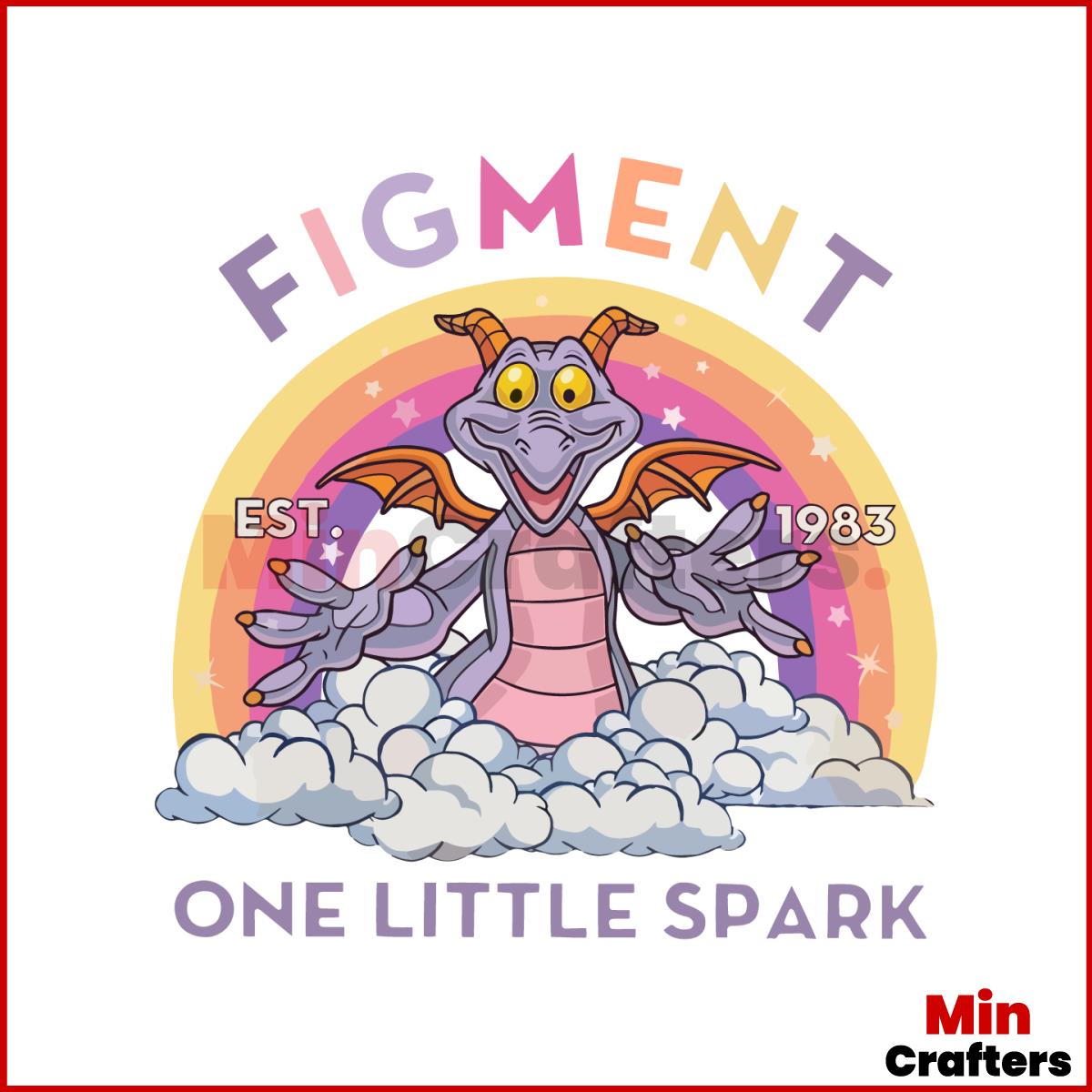 Vintage Disney Figment One Little Spark SVG Digital File | Inspire Uplift