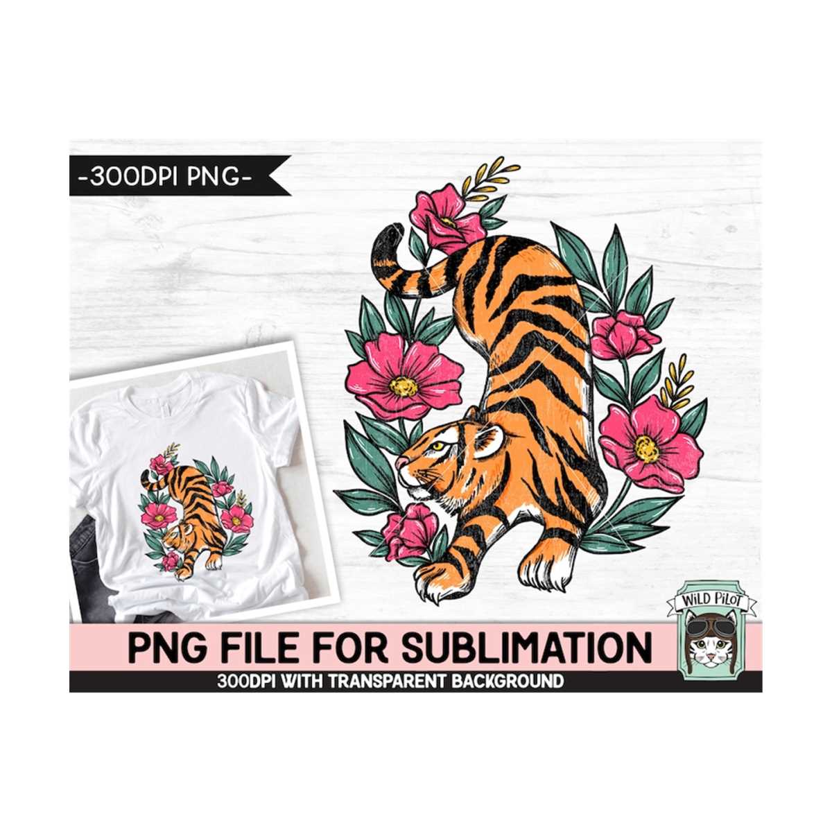 Tiger SUBLIMATION design PNG, Floral Tiger png file, Tiger T | Inspire ...