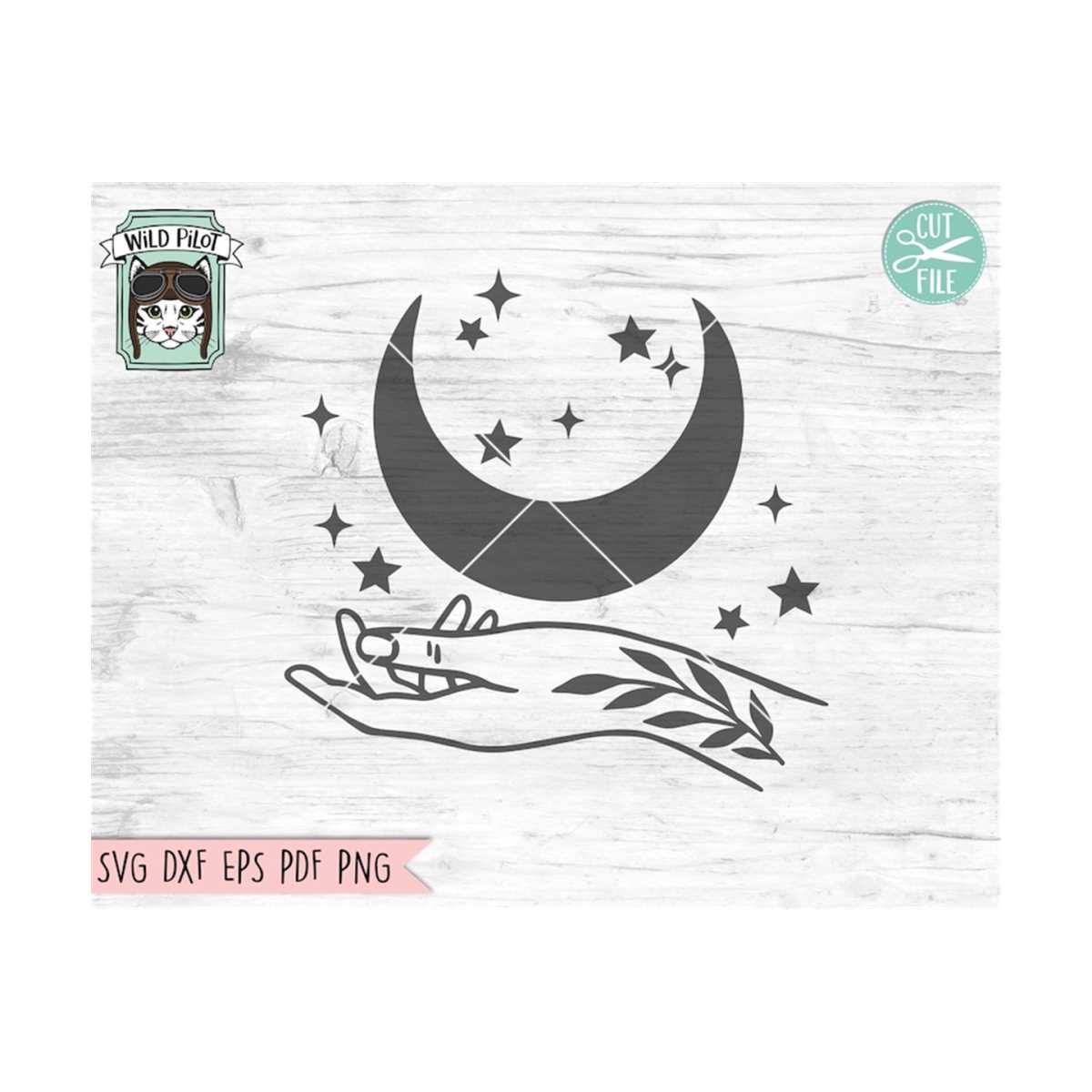 Moon SVG Cut File, Mystical SVG, Witchy Hands SVG, Moon Hand - Inspire ...