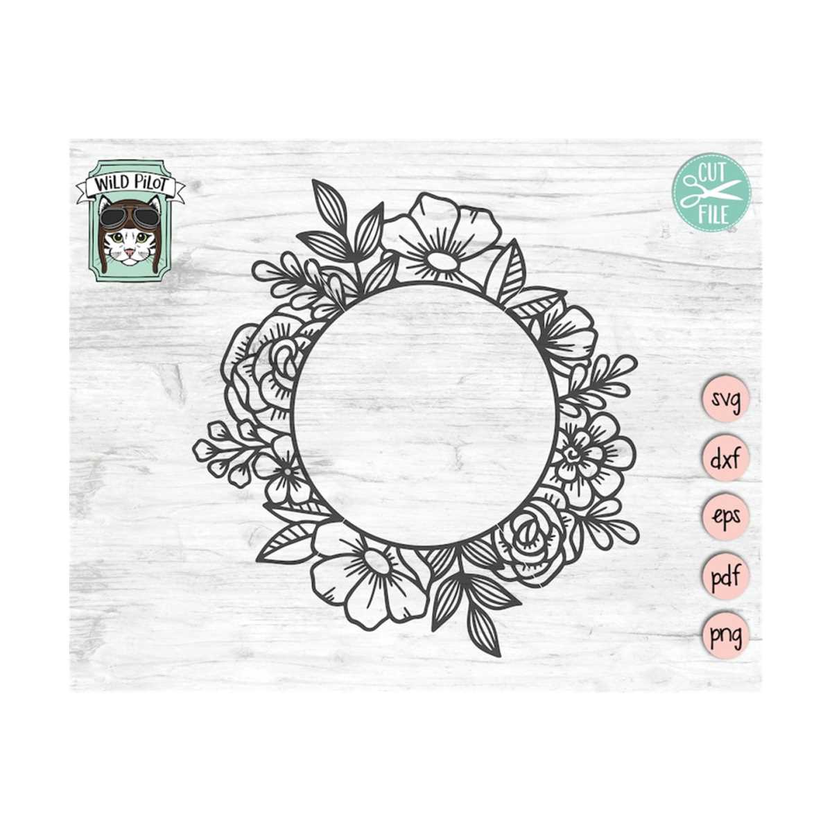 Floral Frame SVG, Floral Frame cut File, Round Flower Frame, | Inspire ...