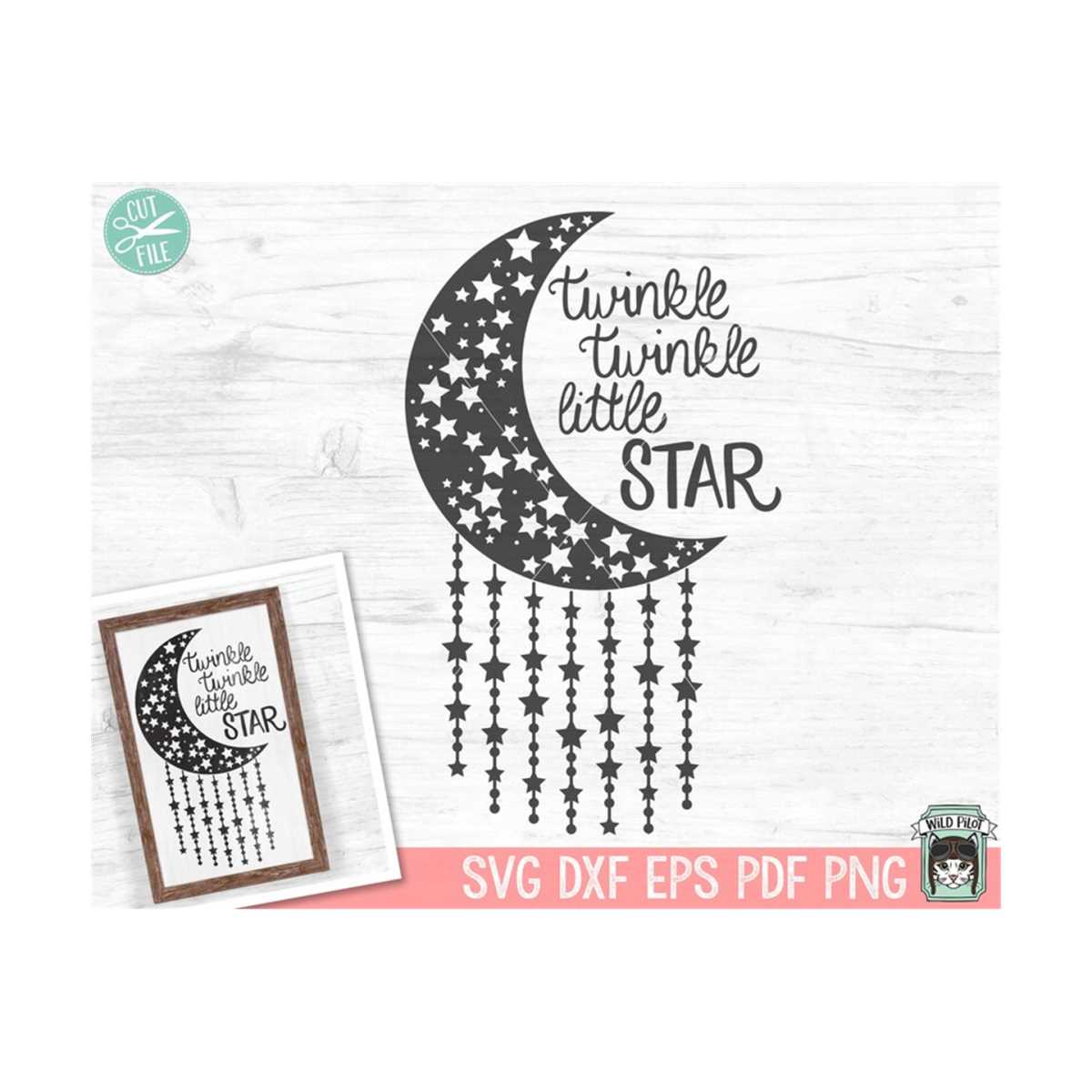 Moon SVG, Twinkle Twinkle Little Star Clipart, Moon Clip Art | Inspire ...