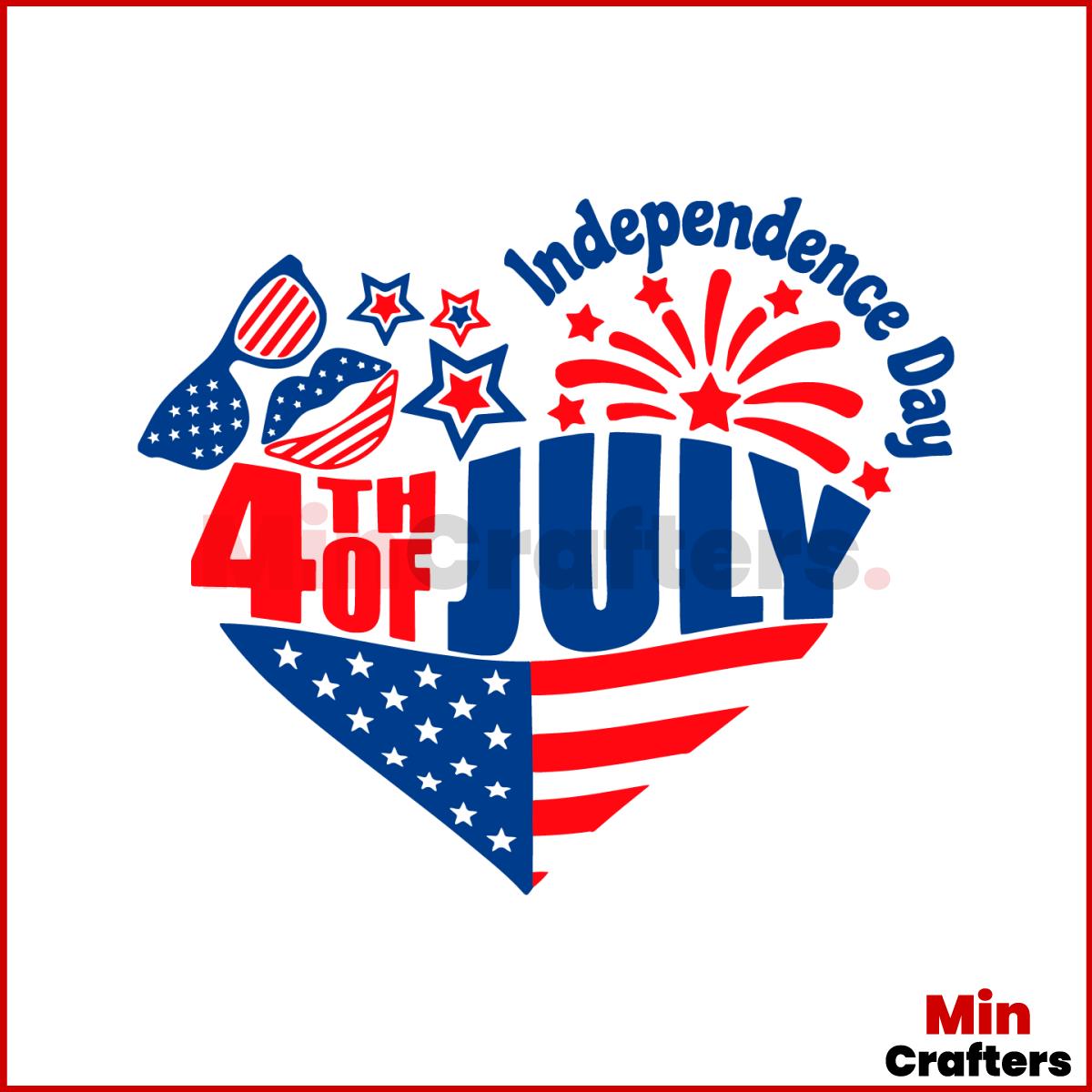 Happy Independence Day SVG American Flag SVG Cricut File | Inspire Uplift