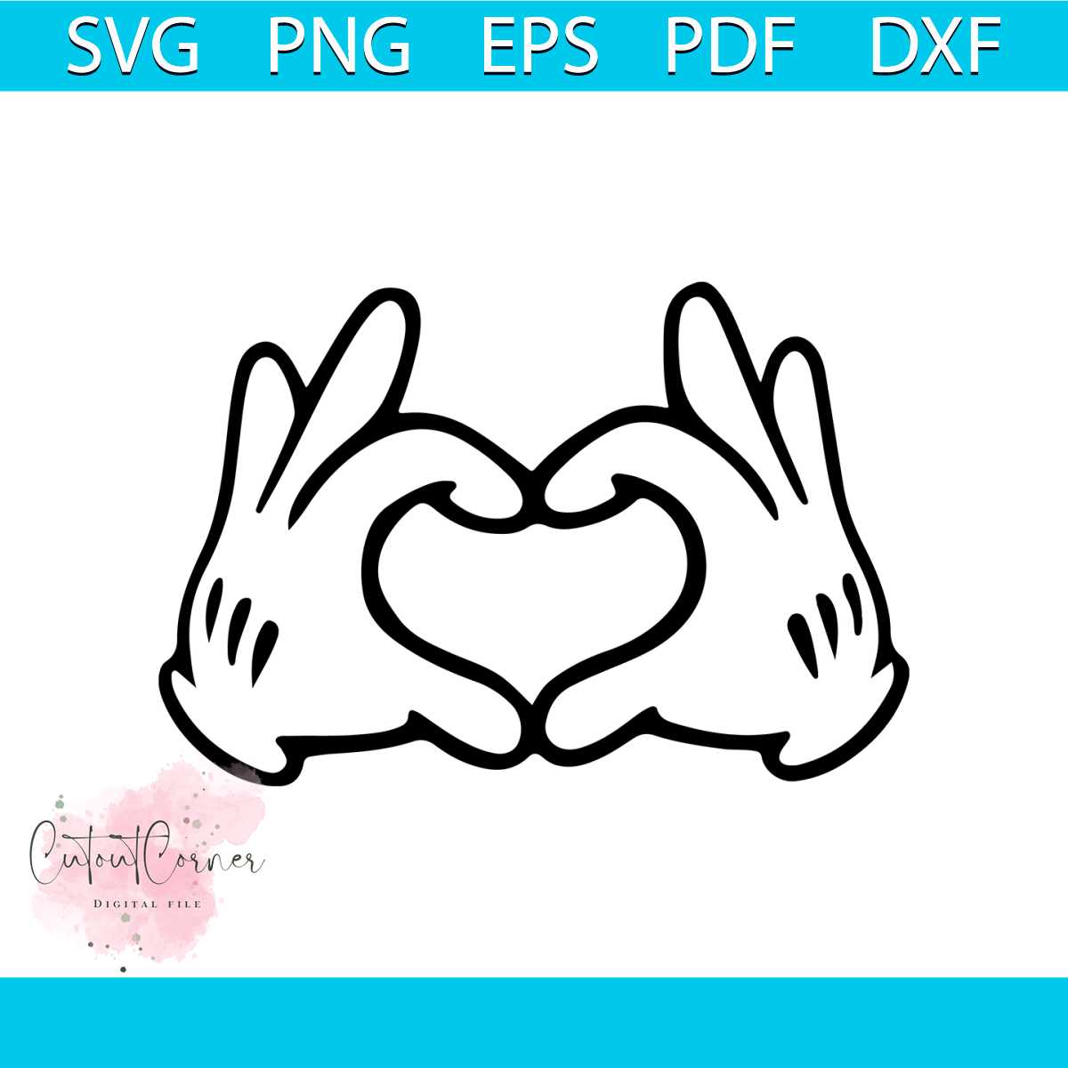 Mickey heart hands svg free, disney svg, mickey svg, instant | Inspire ...