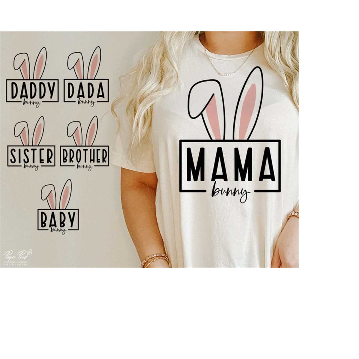 Family Bunny SVG, Mama Bunny SVG, Baby Bunny Svg, Easter Svg | Inspire ...