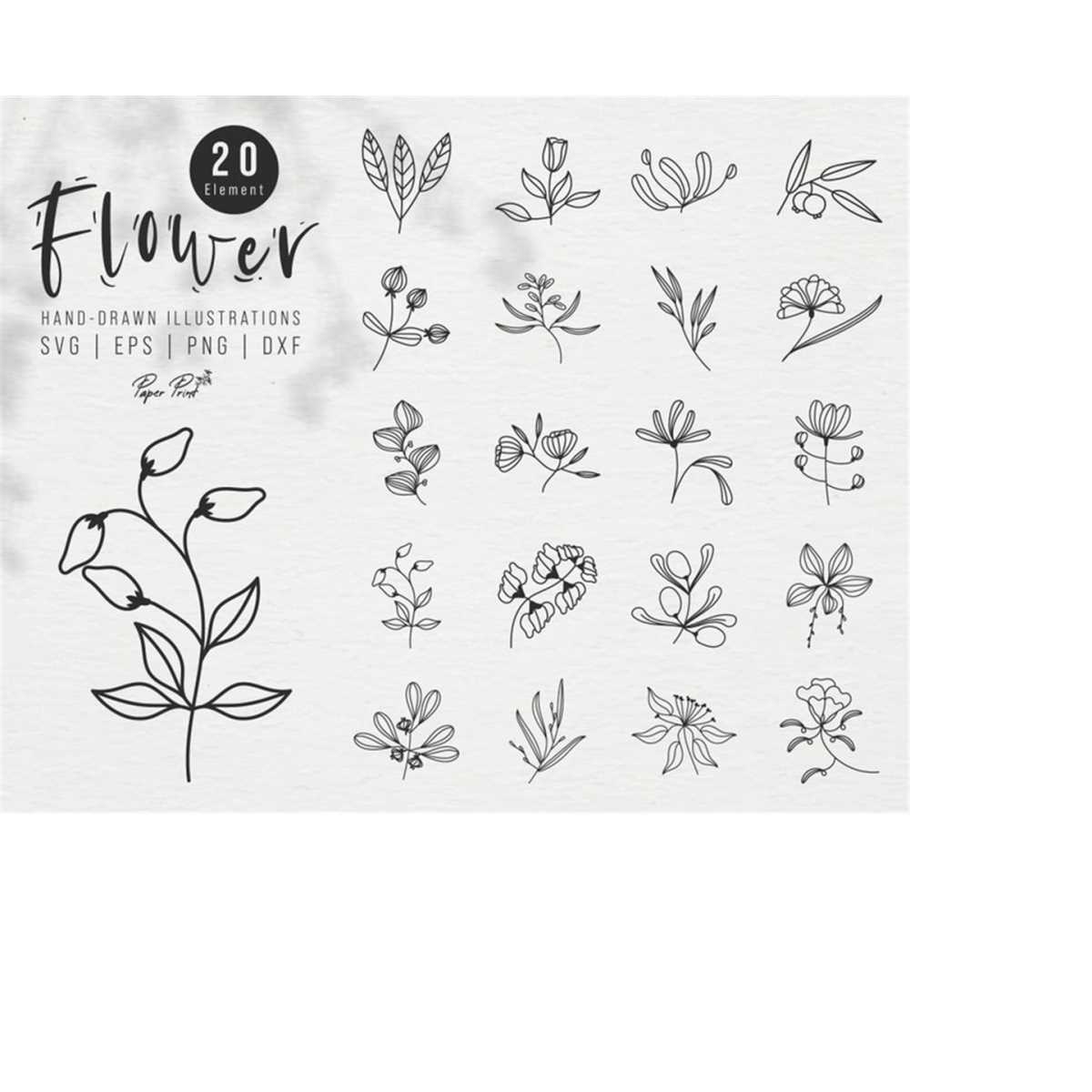 flower bundle svg, botanical svg, flower bouquet svg, wildfl | Inspire ...