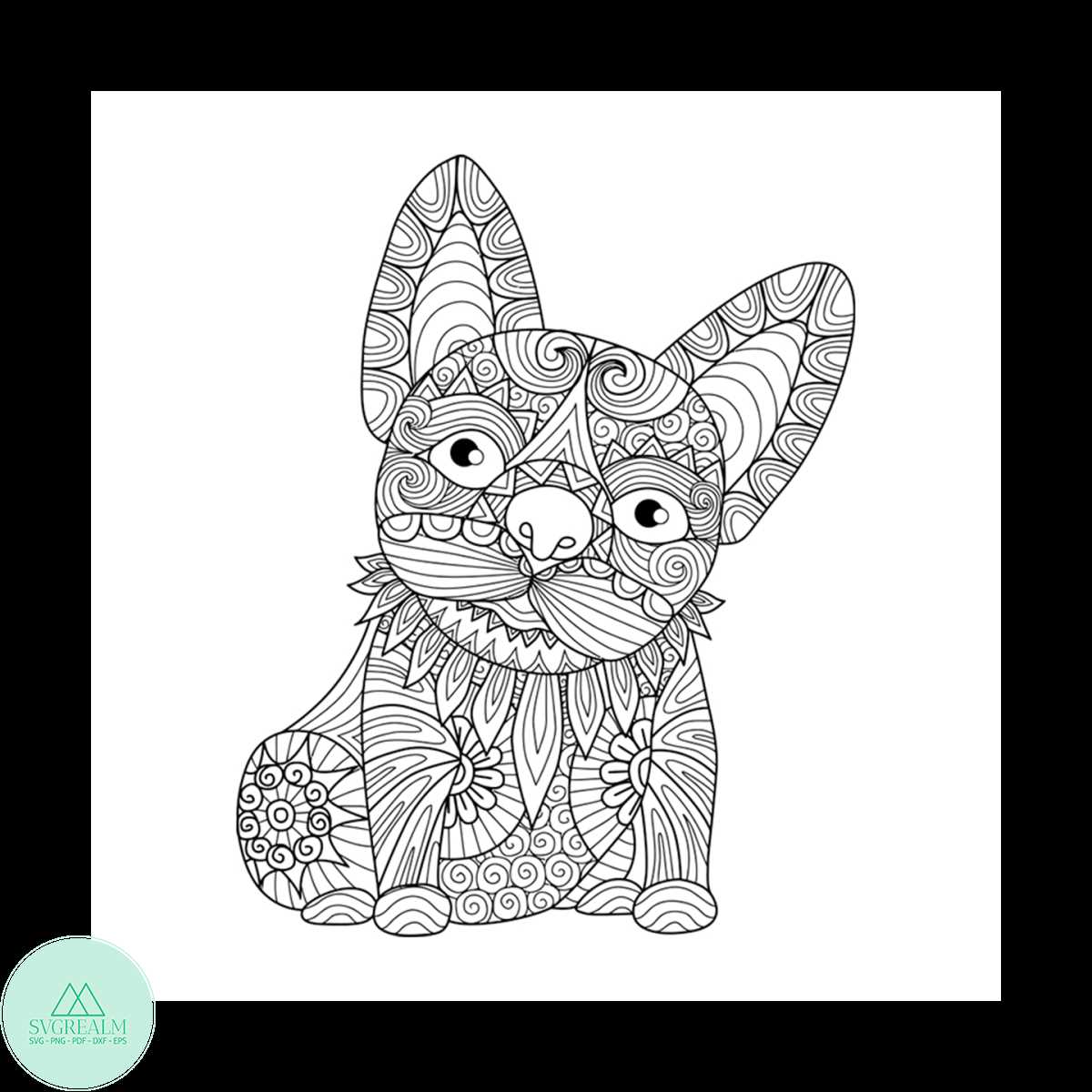 French Bulldog Zentangle Bulldog Pattern Animal Svg | Inspire Uplift