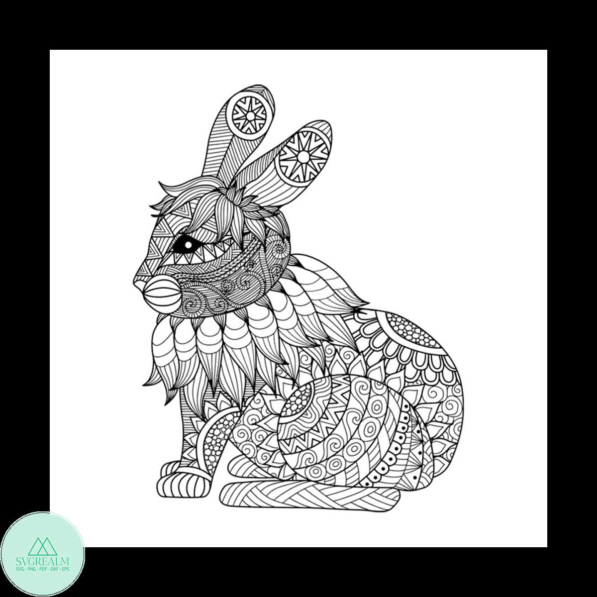 Rabbit Zentangle Rabbit Pattern Animal Svg | Inspire Uplift