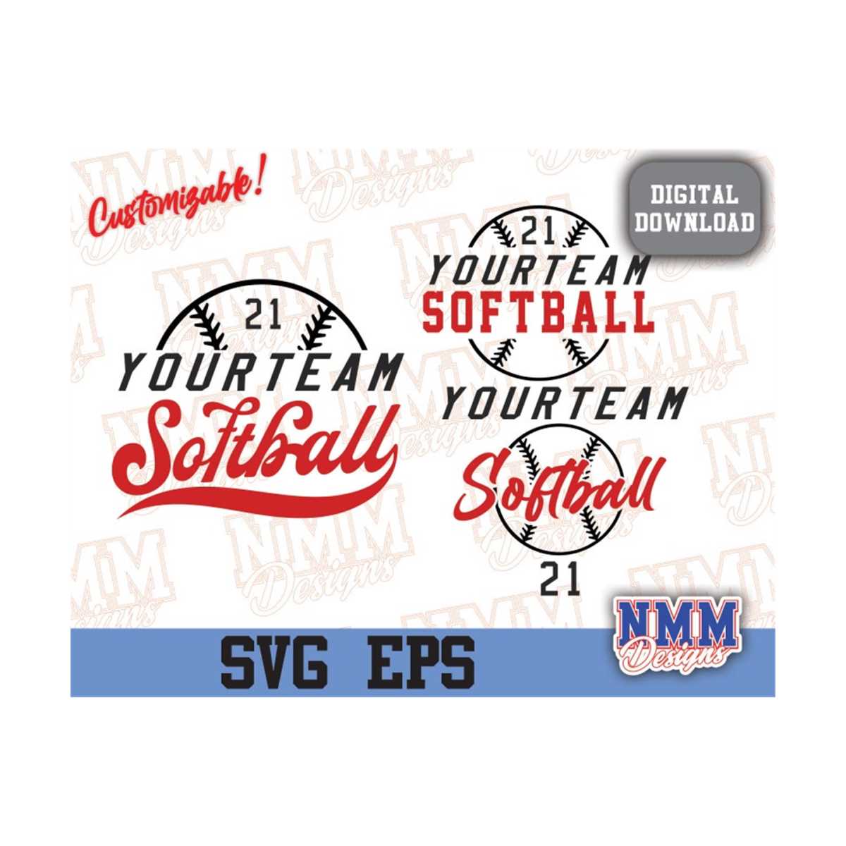 Softball SVG, 3 designs Custom Team Spirit Svg, Custom Cut F | Inspire ...