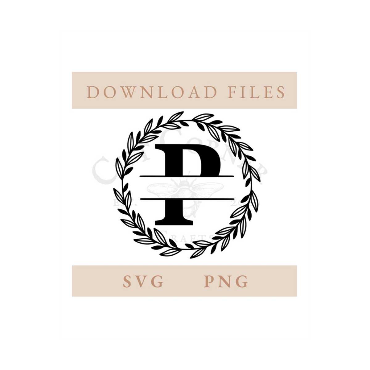 Wreath Frame Split Letter Monogram P | Letter SVG | Letter P | Inspire ...