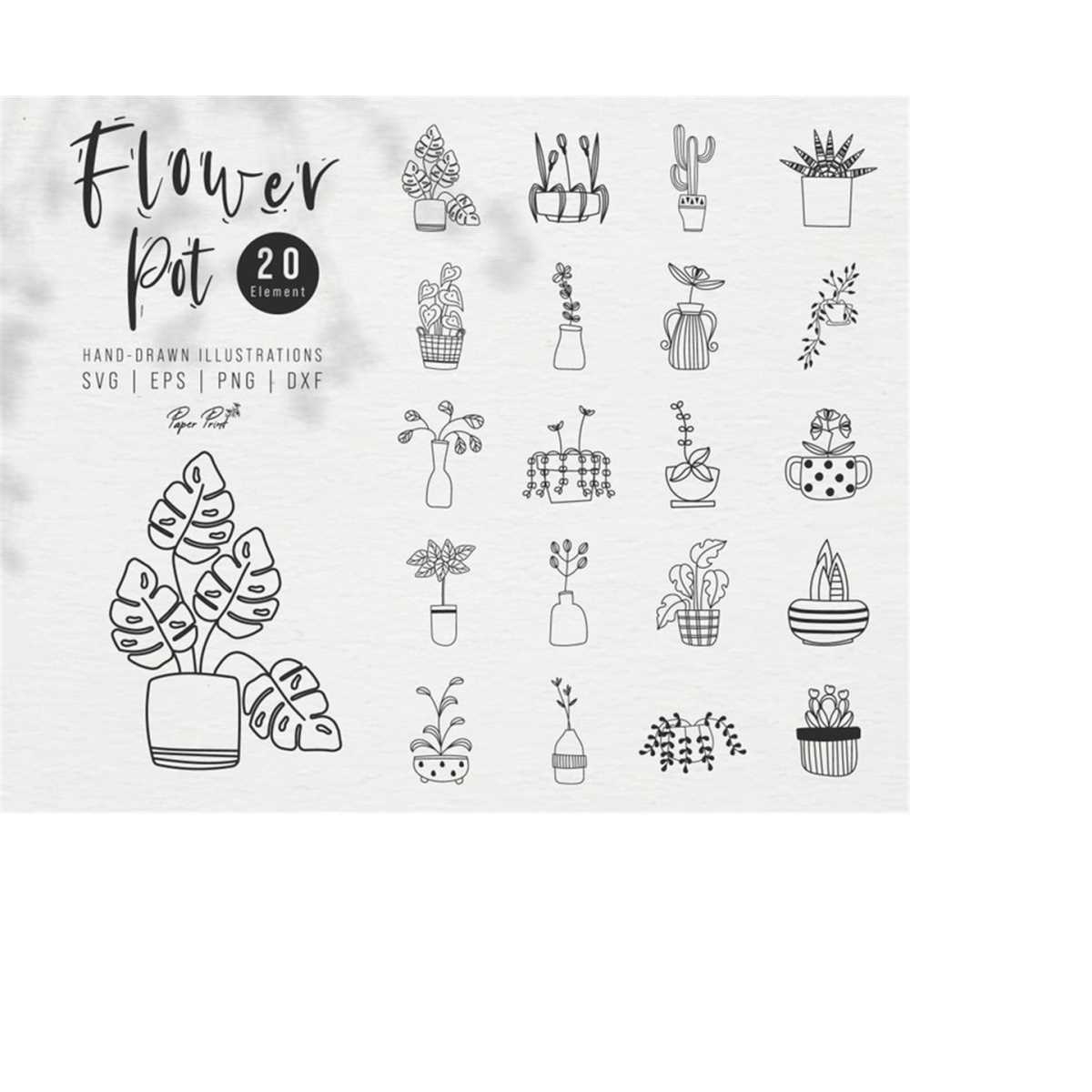 Plants pot svg bundle , potted plants svg, houseplants svg, | Inspire ...