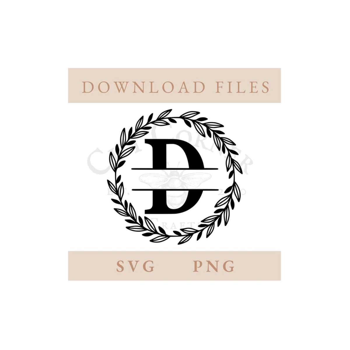 Wreath Frame Split Letter Monogram D | Letter SVG | Letter P | Inspire ...