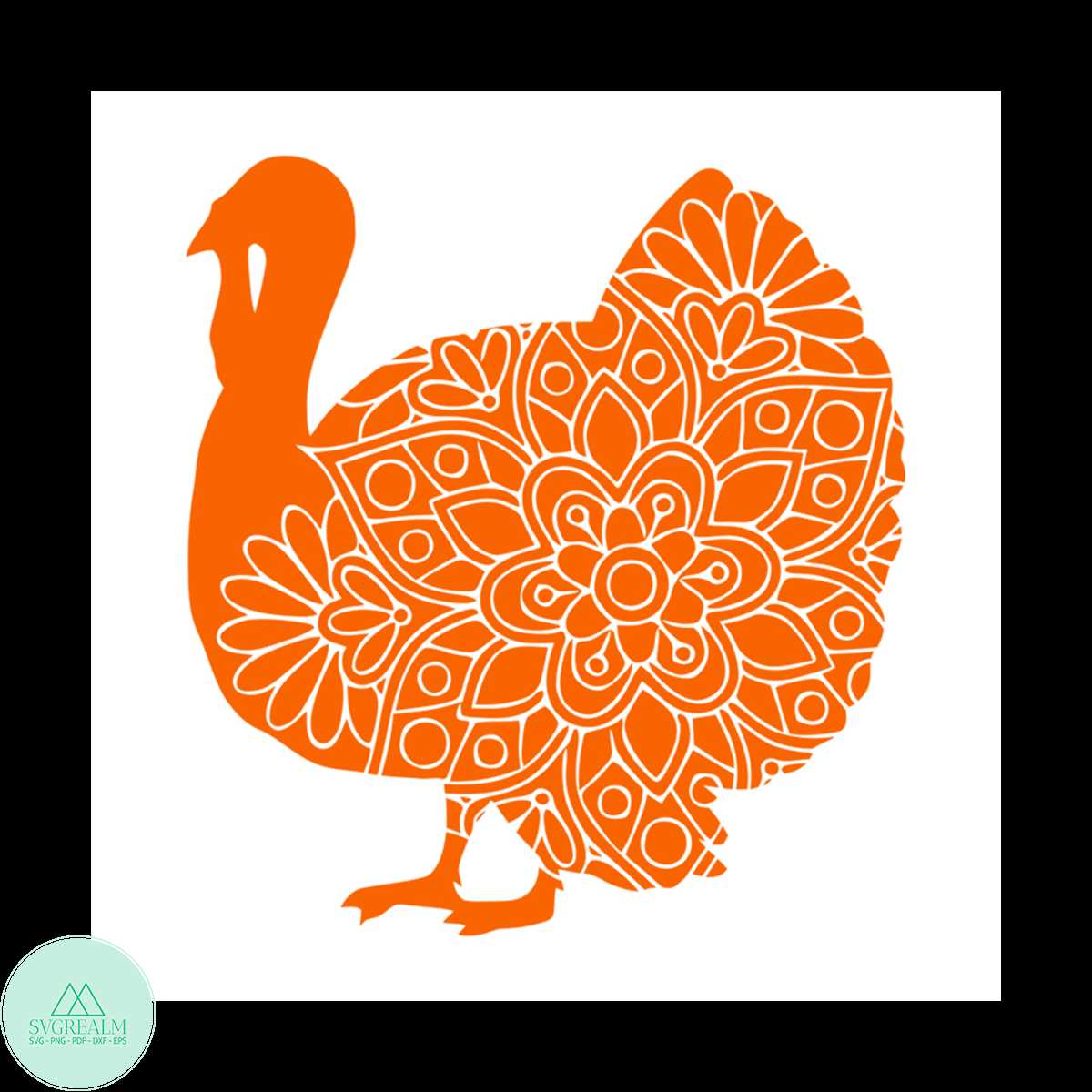 Turkey Mandala Turkey Pattern Animal Svg | Inspire Uplift