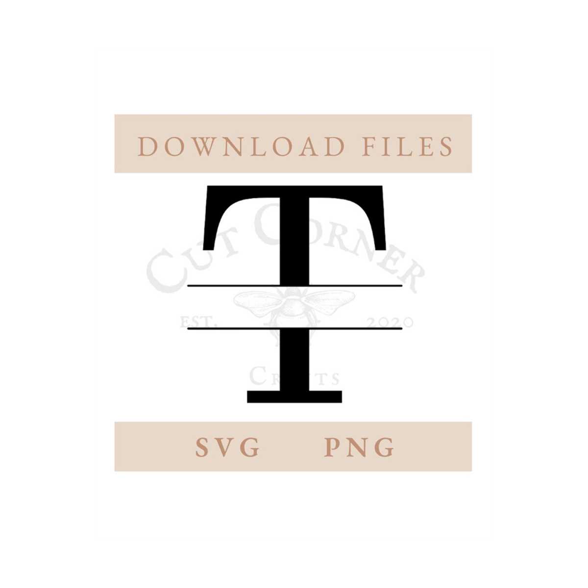 Split Letter Monogram T | Letter SVG | Letter PNG | Digital - Inspire ...