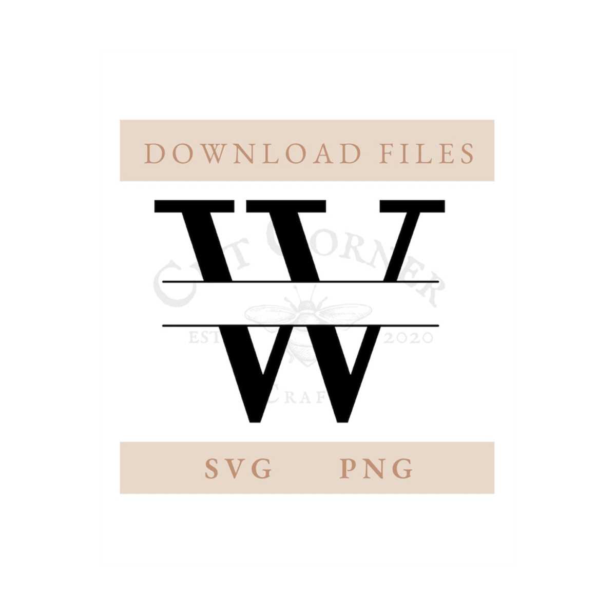 Split Letter Monogram W | Letter SVG | Letter PNG | Digital | Inspire ...