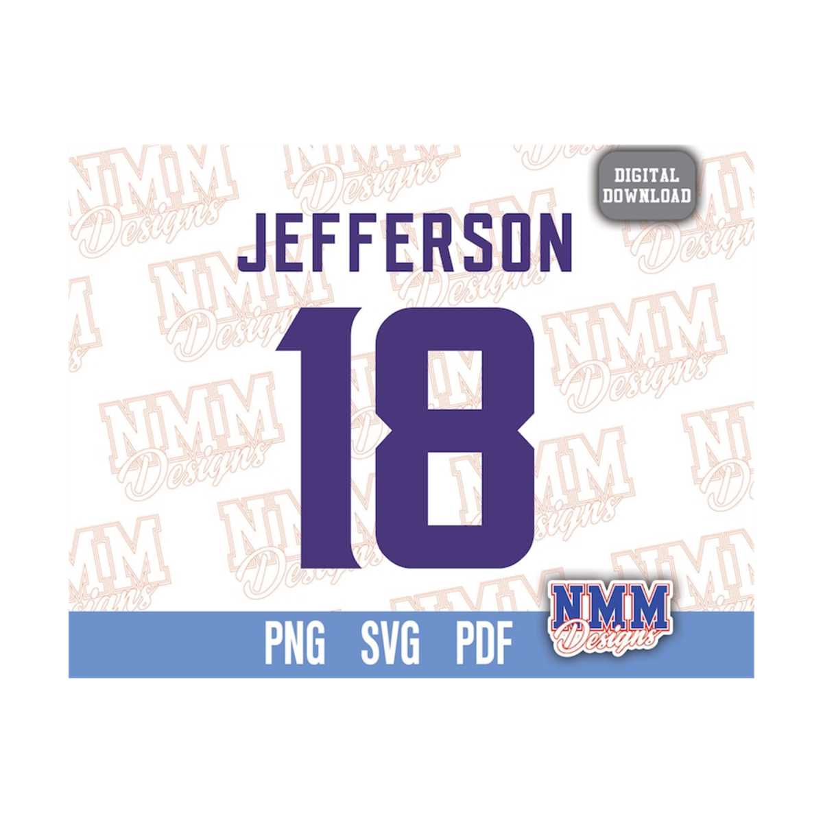 Jefferson Jersey svg png, pdf, svg files for cricut, vinyl c - Inspire Uplift