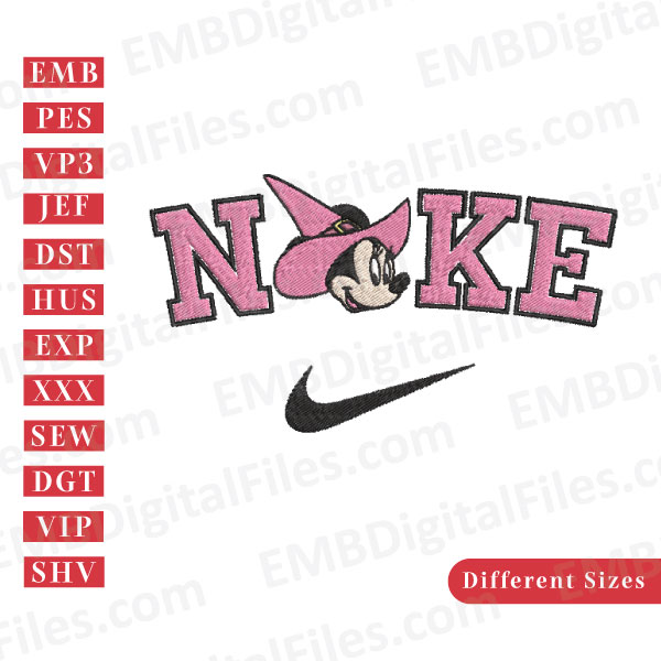 Disney Barbie Minnie Nike embroidery design | Inspire Uplift