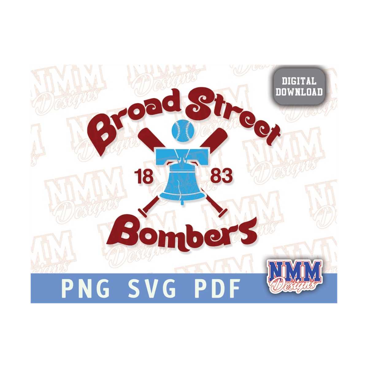 Broad Street Bombers Philly Baseball Sports svg png, pdf, sv | Inspire ...