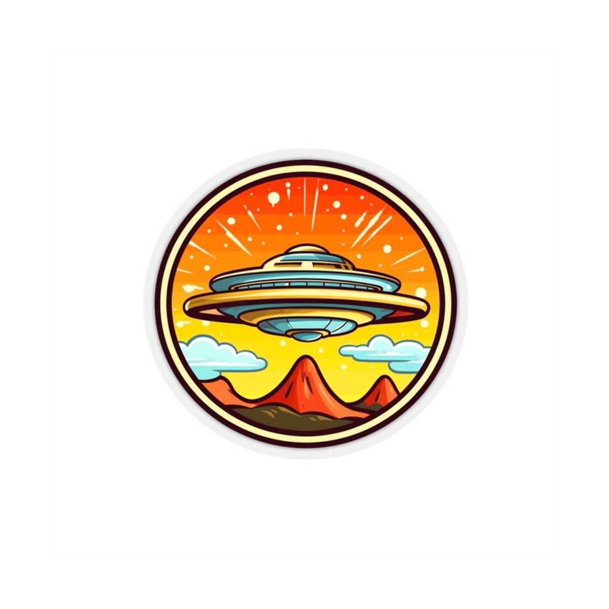 UFO Alien Spacecraft Drip Die-Cut Sticker 3x3 | Inspire Uplift