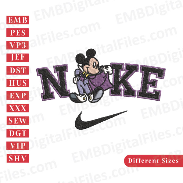 Disney witch Mickey Nike embroidery design | Inspire Uplift