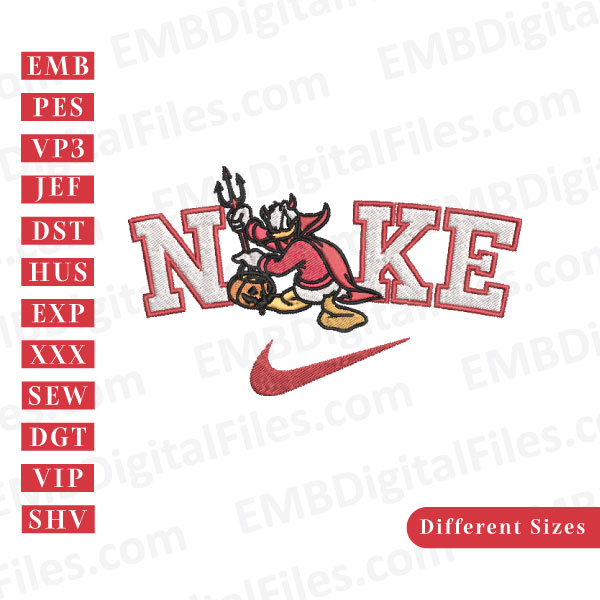 Disney evil duck pumpkin Nike embroidery design | Inspire Uplift