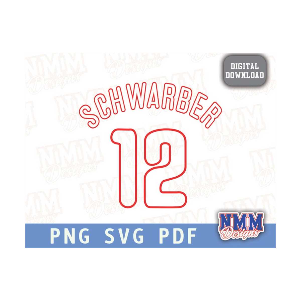Schwarber Jersey svg png, pdf, svg files for cricut, vinyl c - Inspire ...