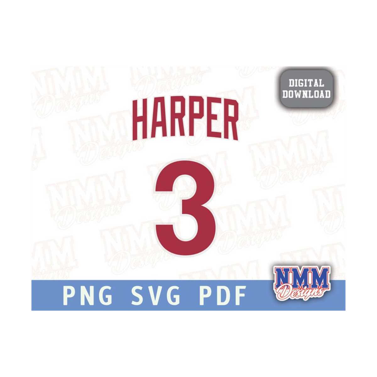 Harper Jersey svg png, pdf, svg files for cricut, vinyl cut | Inspire ...
