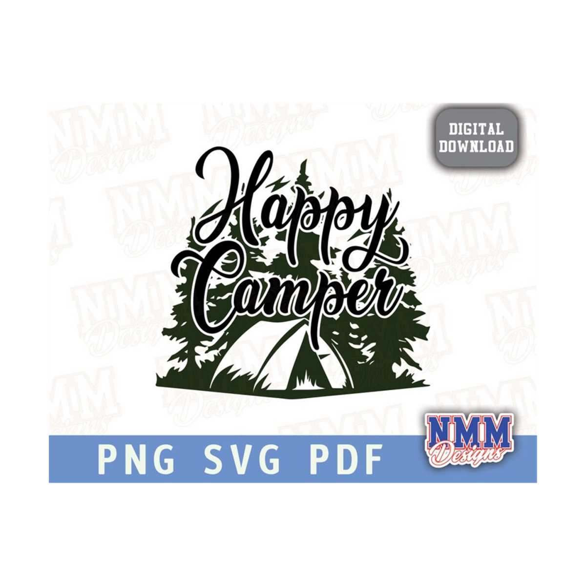 Happy Camper camping design PNG, SVG Svg PDF Png, Design for - Inspire ...
