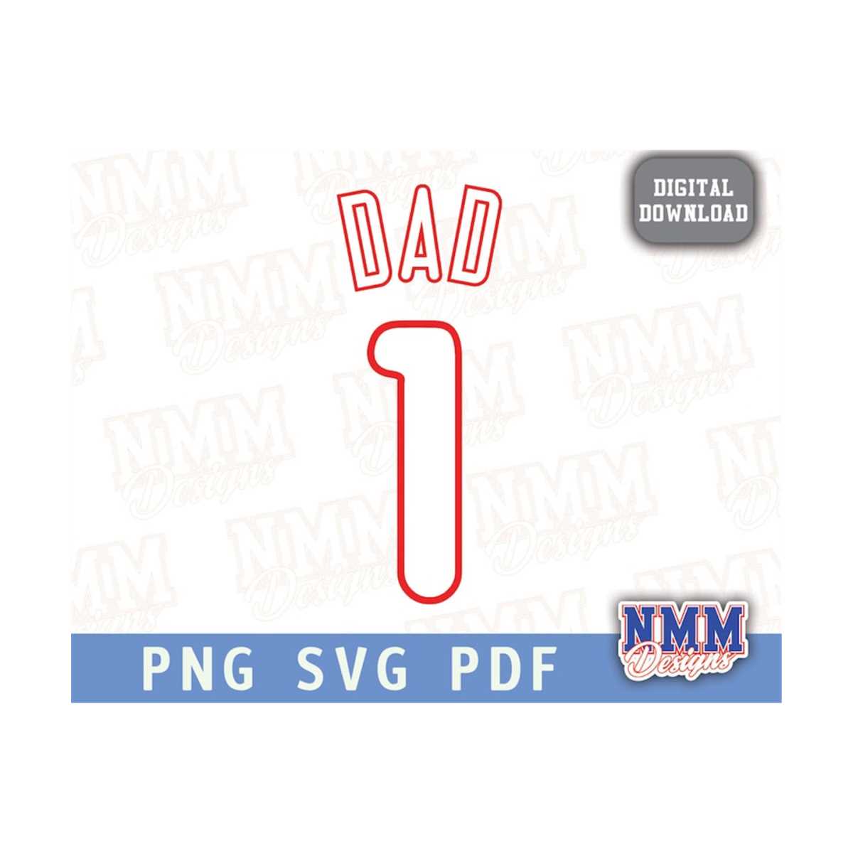 Dad 1 Philly Jersey svg png, pdf, svg files for cricut, viny | Inspire ...