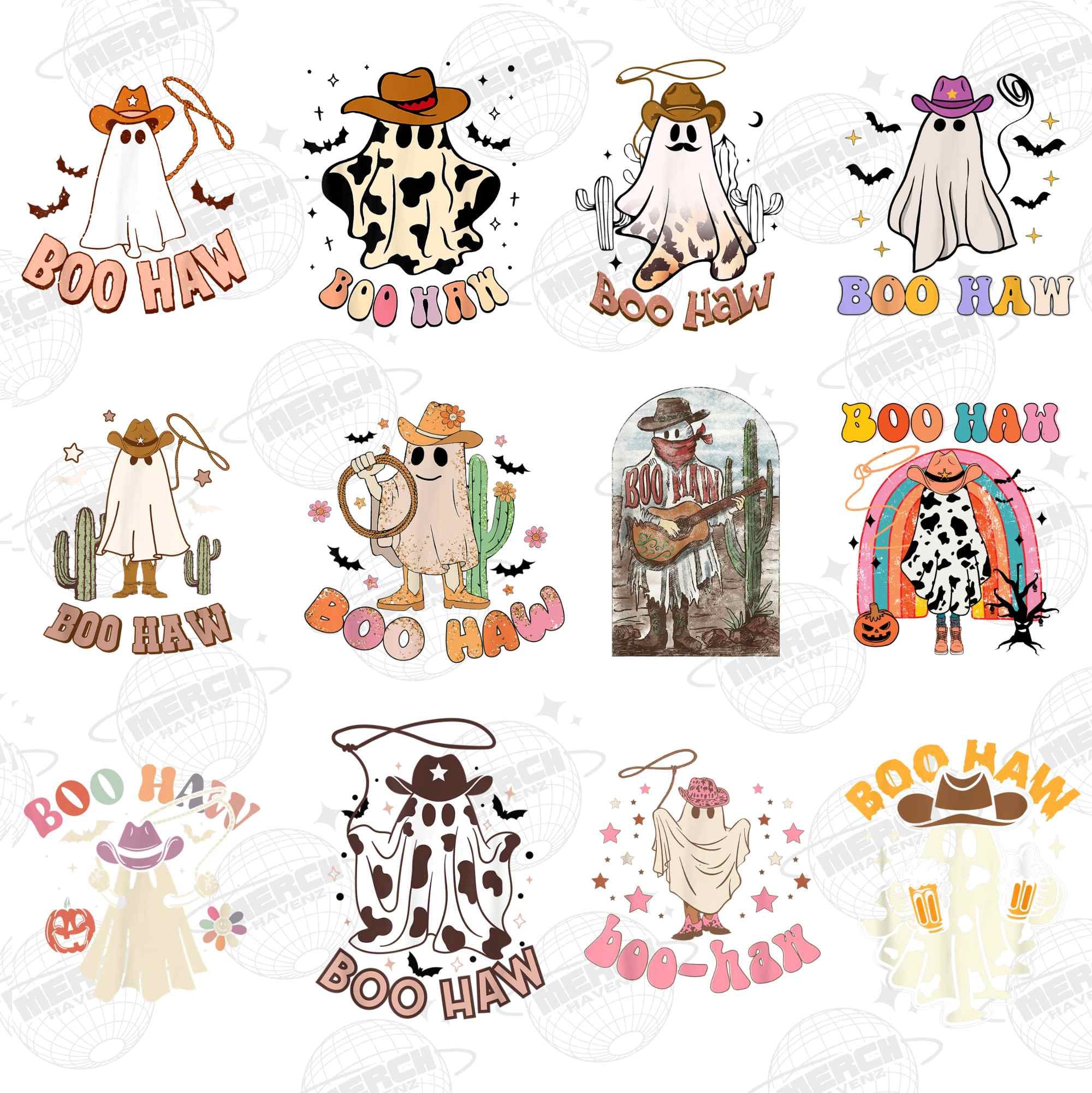 Boo Haw PNG Bundle, Western Png, Halloween Retro Boohaw Ghos - Inspire ...