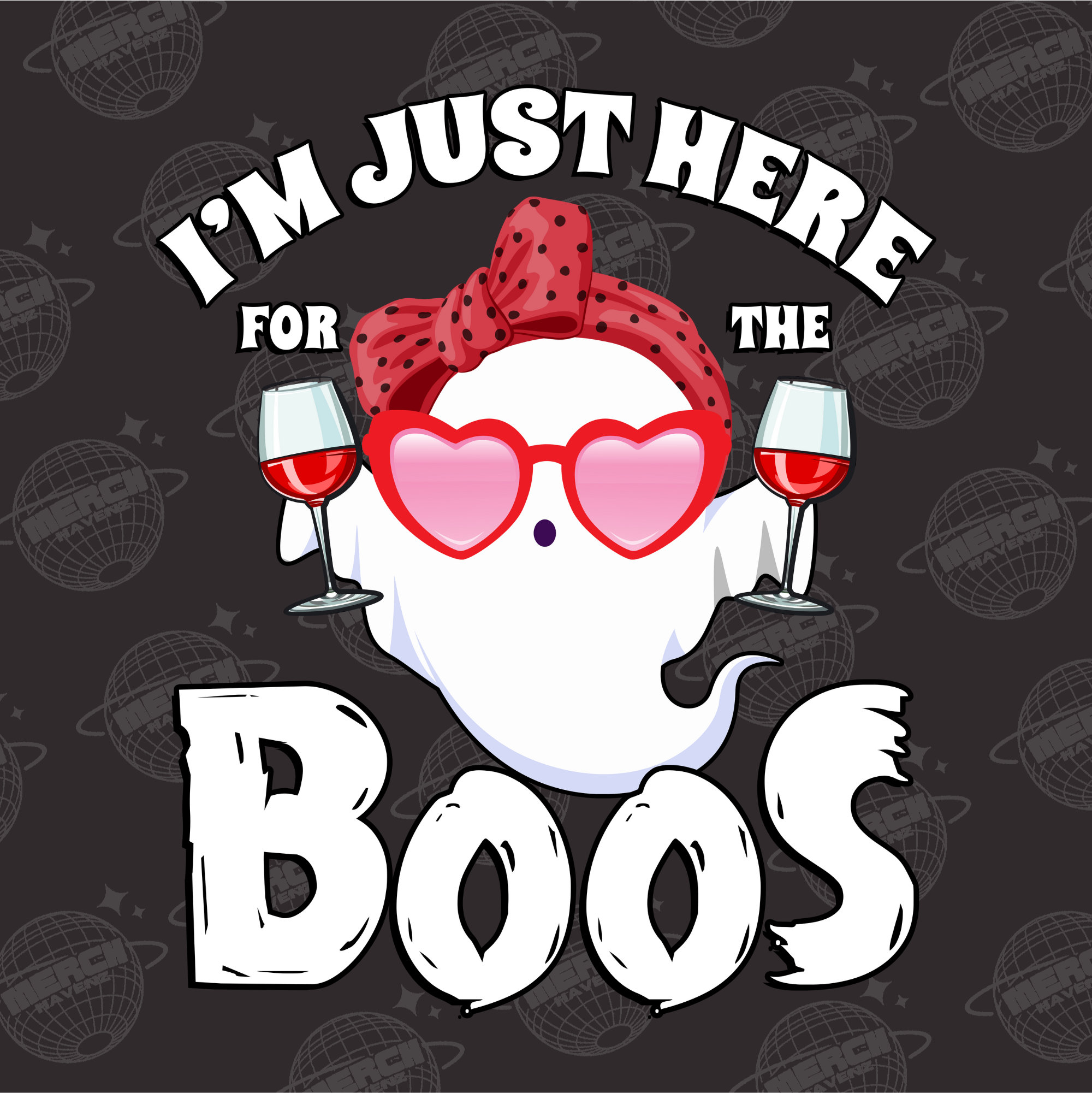 Im Just Here For The Boos Funny Halloween Ghost Cute Women P | Inspire ...