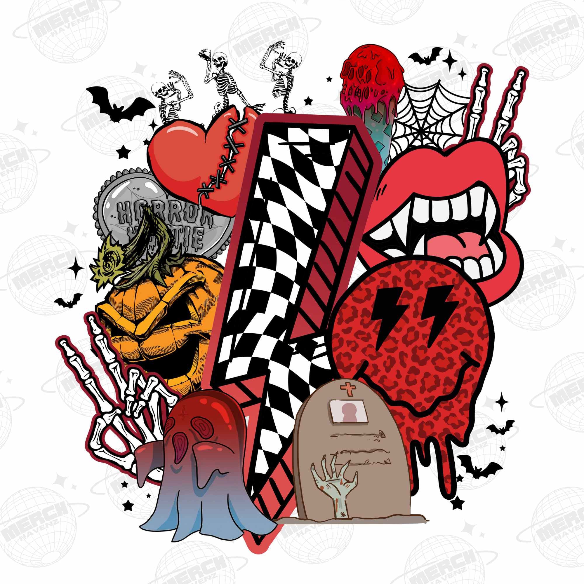 Retro Halloween PNG, Horror movie Halloween PNG, Spooky Shir | Inspire ...