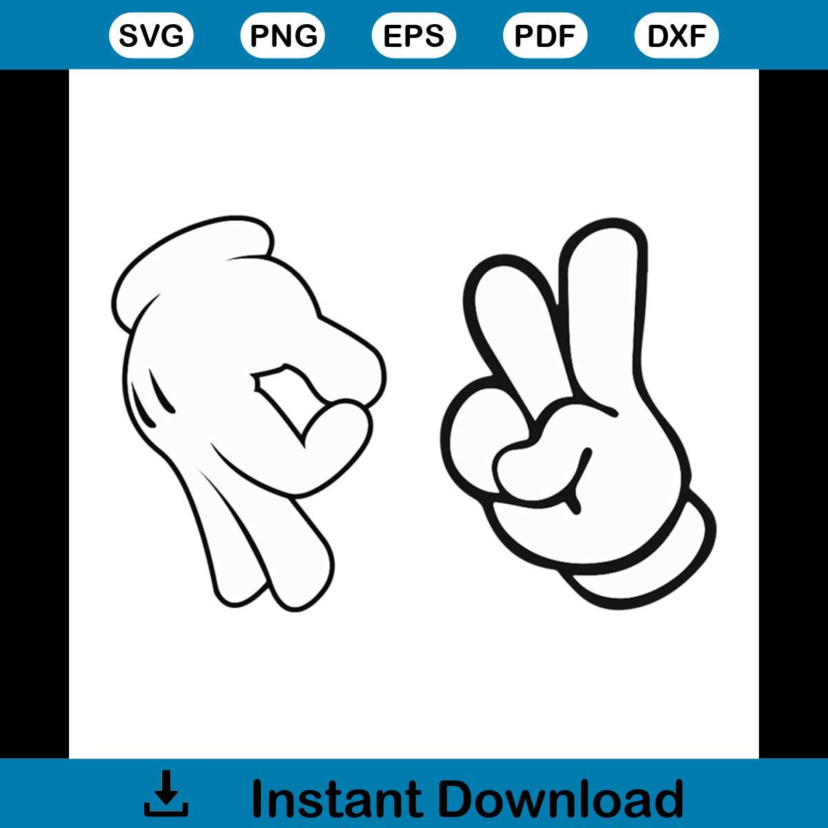 Gottem Mickey Mouse Hands Peace Sign svg, Disney Svg, Mickey | Inspire ...