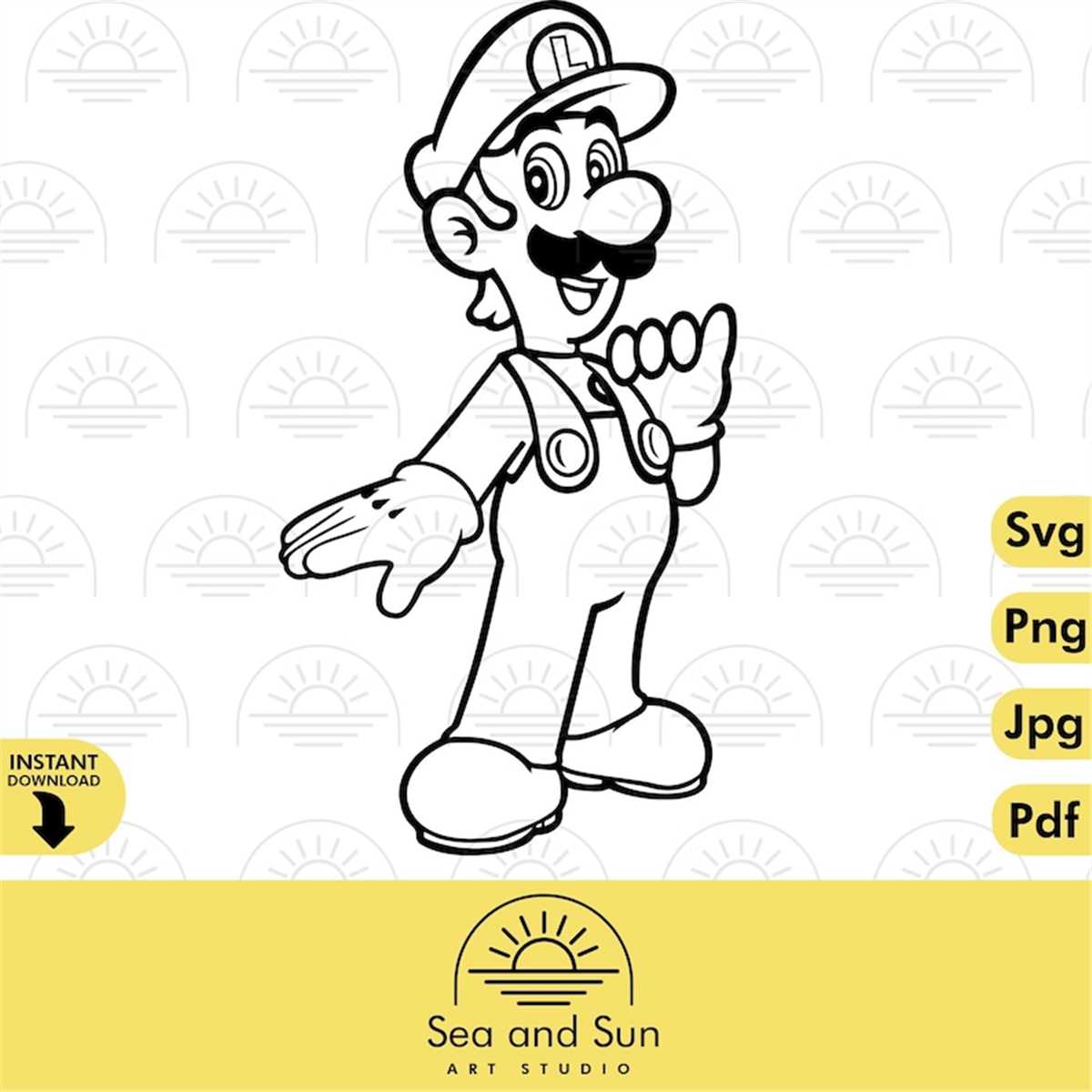 Luigi 1 svg, png, jpg, pdf, Clip art Files For Cricut design - Inspire ...